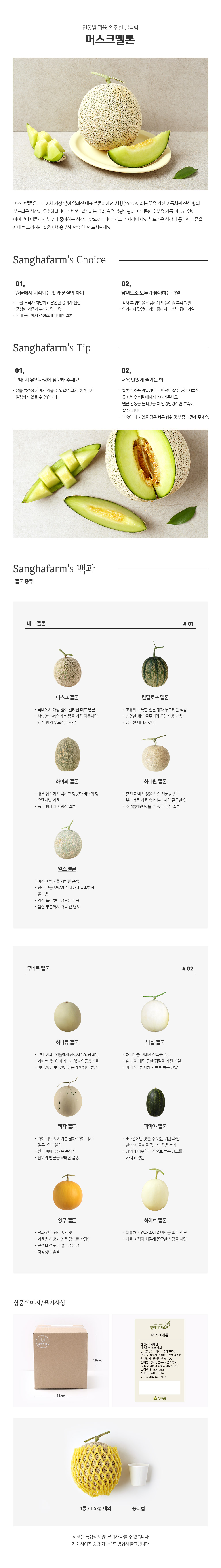 [당도보장] 머스크 메론 1통 (1.2kg내외)[15brix] | 상하농원